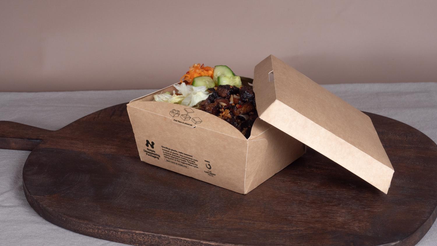 Notpla Clip & Close Food Box 800ml Brown (260)