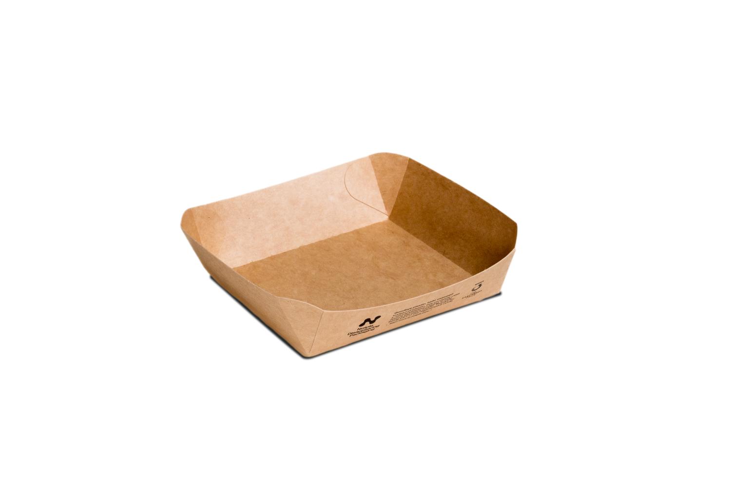 Notpla Curved Tray - 6x6” - Brown (600)