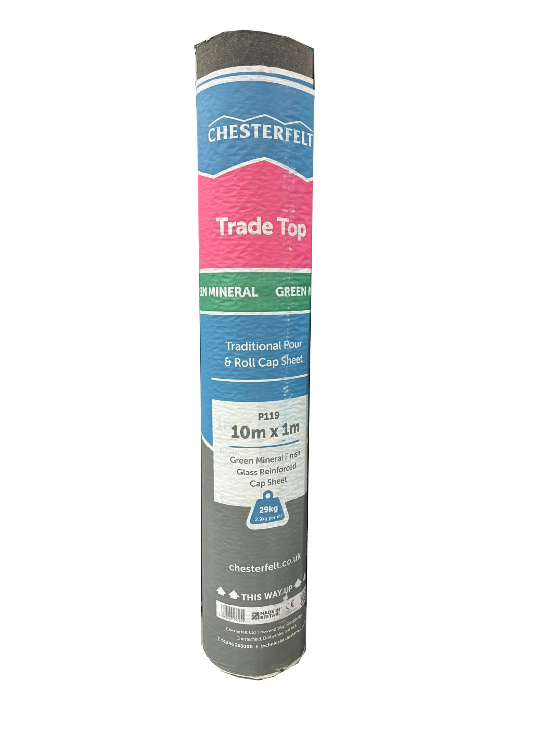 ROOFING TRADE TOP SHEET FELT GREEN MINERAL 10 MTR X 1 MTR