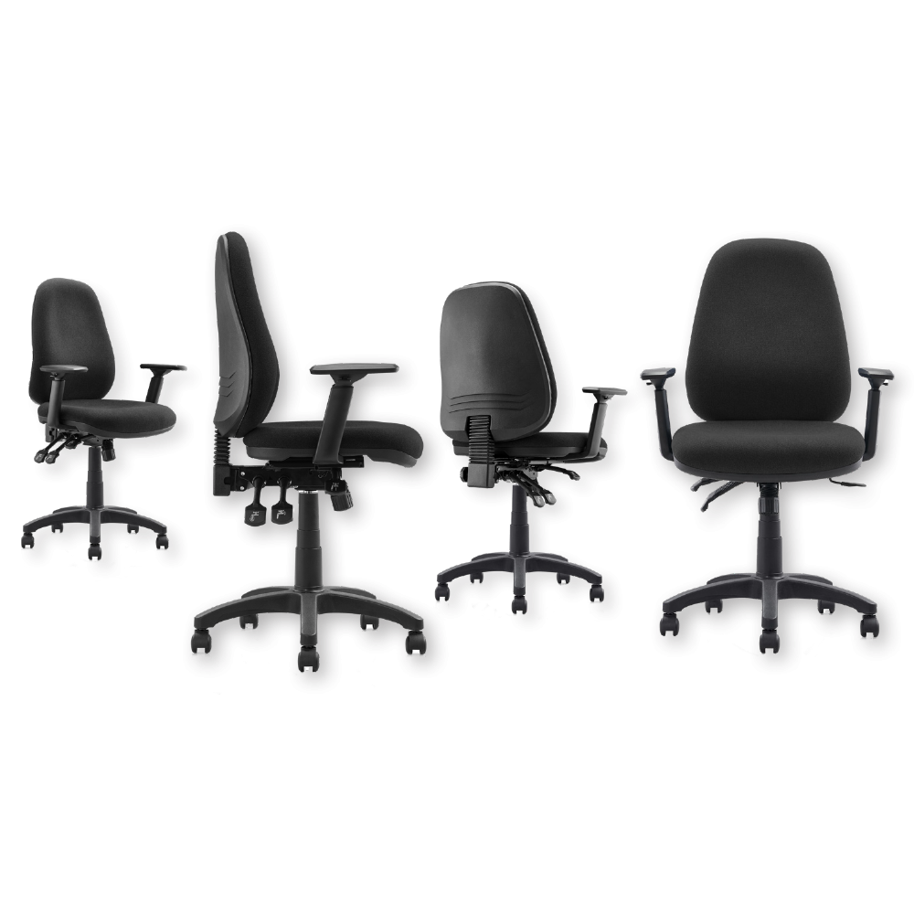 Modena Operator Chair with Seat Slide Black Fabric