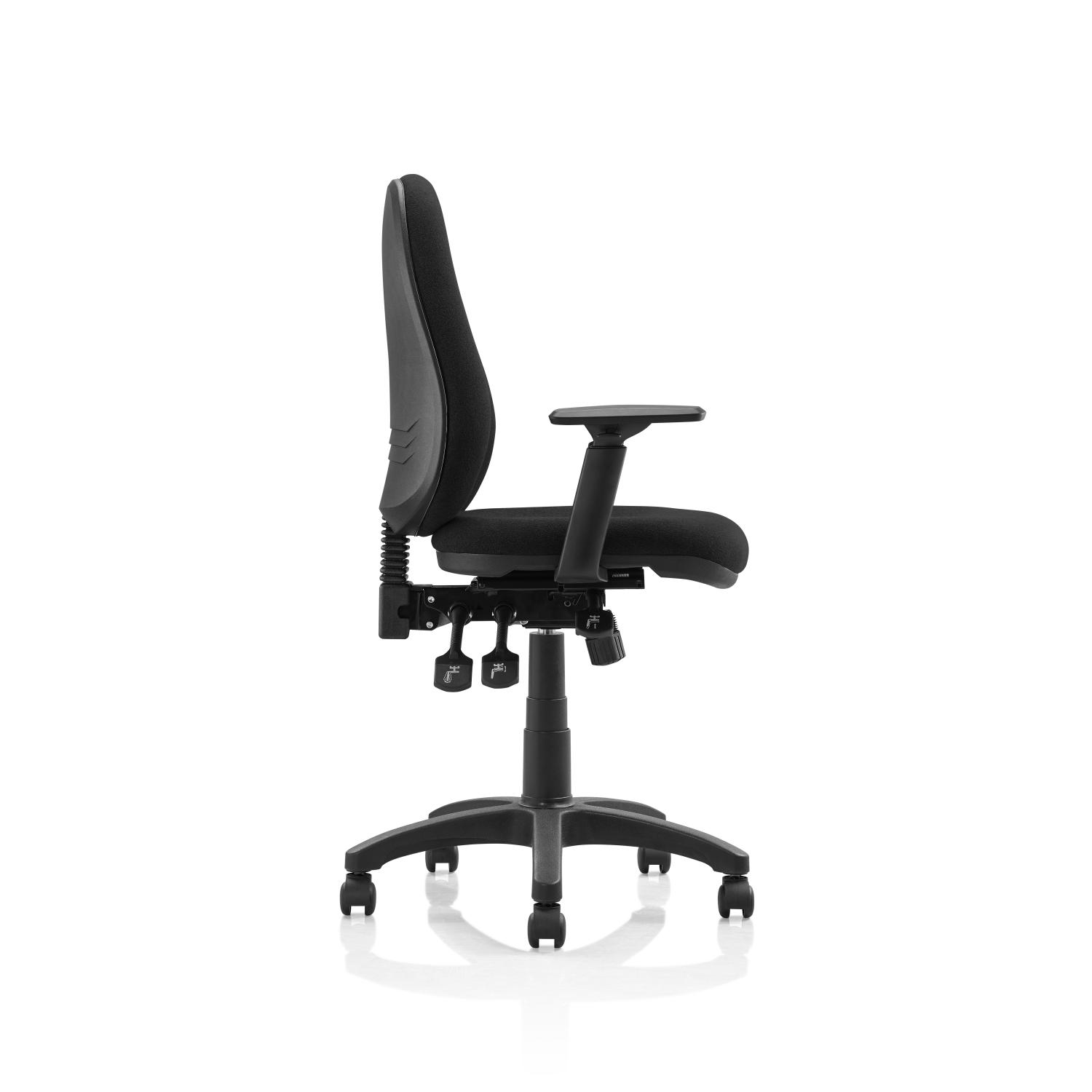 Modena Operator Chair with Seat Slide Black Fabric