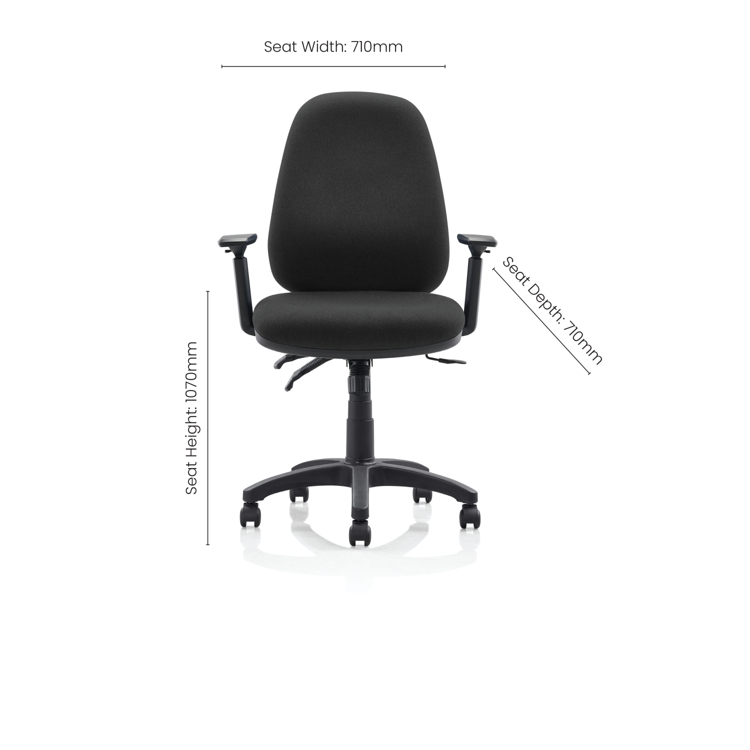 Modena Operator Chair with Seat Slide Black Fabric