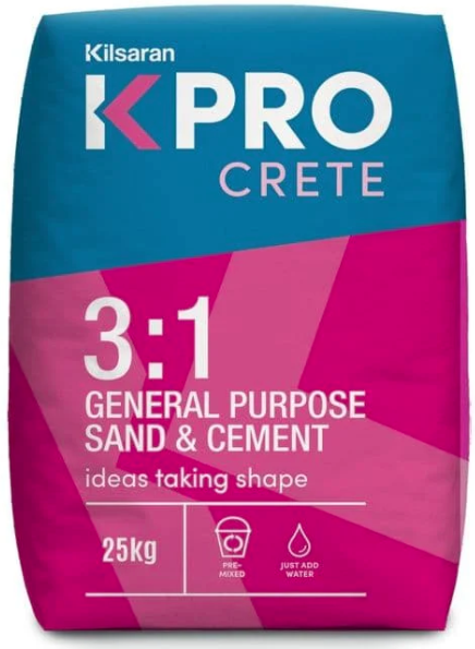 Kilsaran Kpro Crete 3:1 Sand & Cement Mix - 25kg