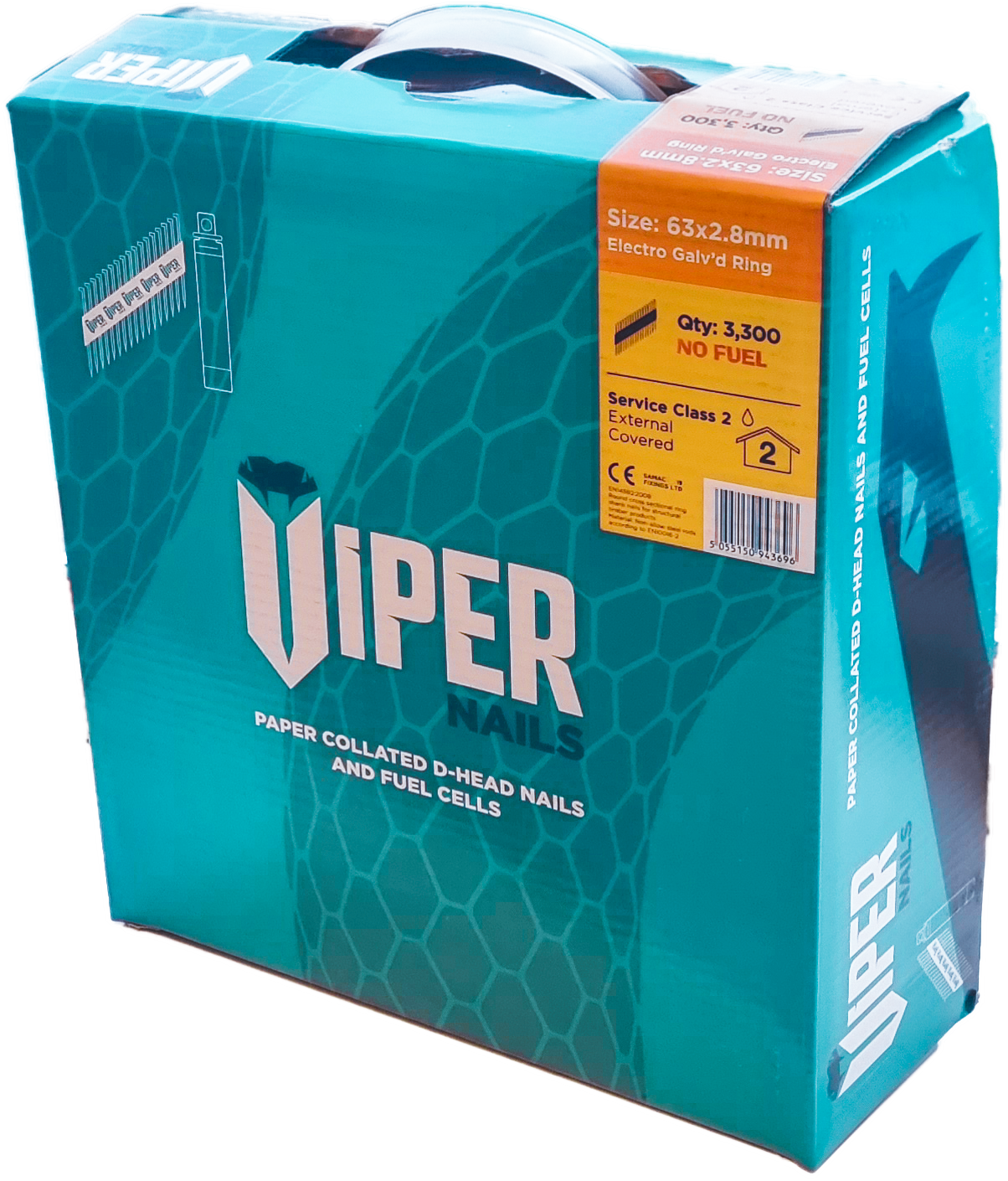 Viper Collated Nail Gun Nails 90x3.1mm (No Gas)