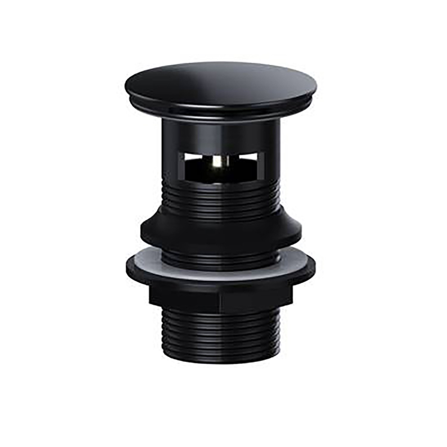 Fortune Ltd - ROUND CLICKER SLOTTED BASIN WASTE MATT BLACK (50)