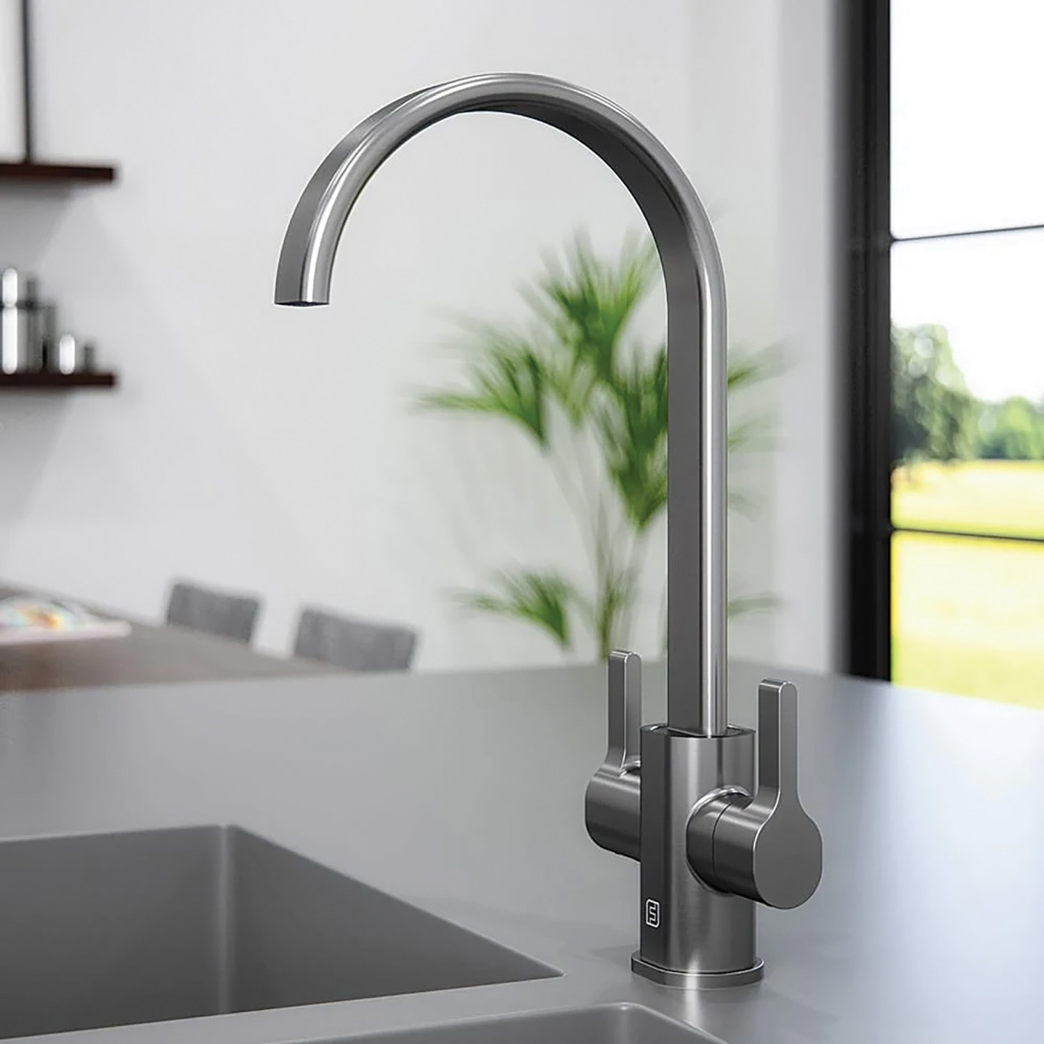 Fortune Ltd - TWIN PADDLE LEVER KITCHEN SINK MIXER NICKEL
