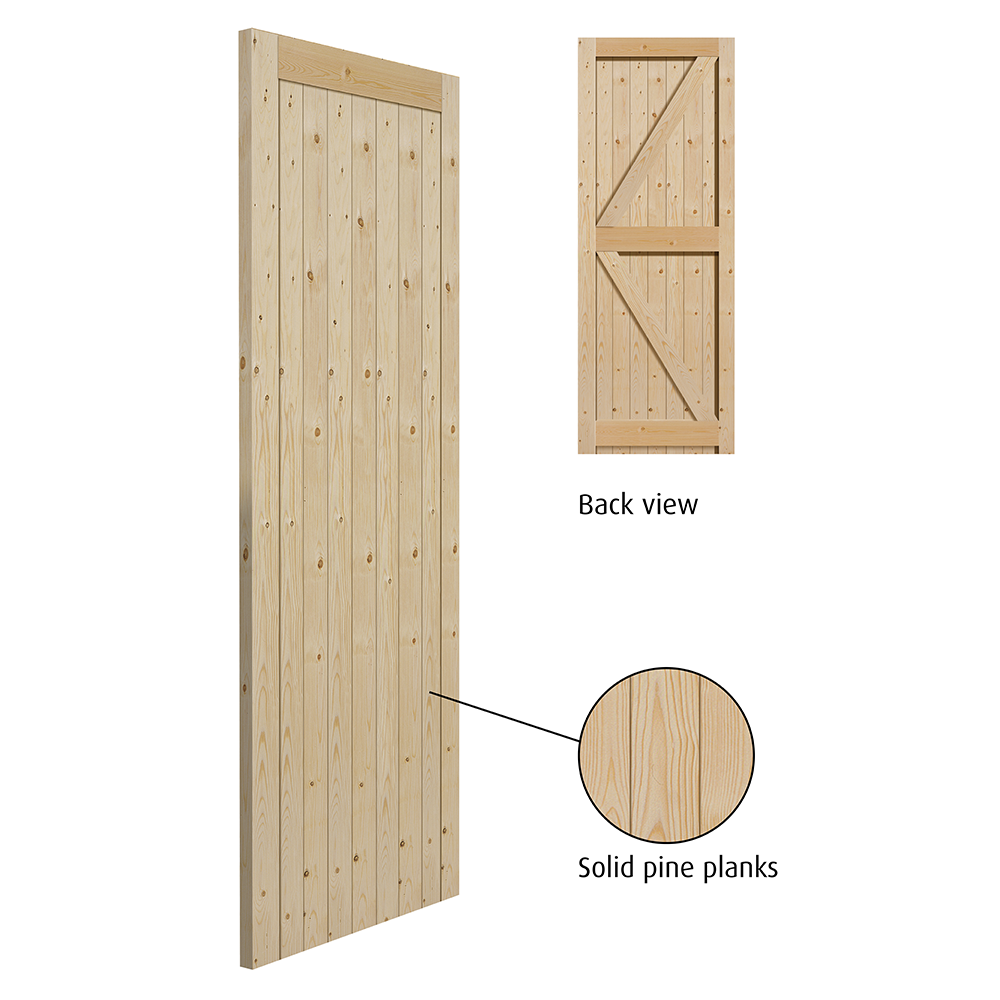 2'9" Framed, Ledged and Braced Pine Gate (838mm)
