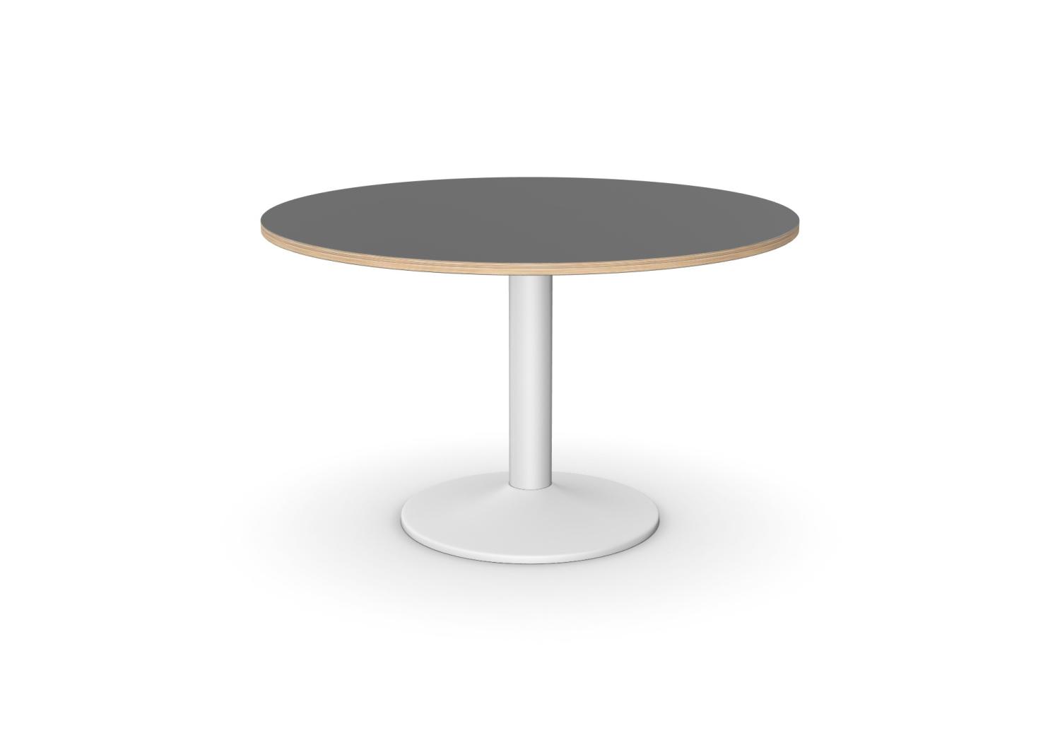 Marvoy - Kito Round Meeting Table, Single Cylinder Leg Base