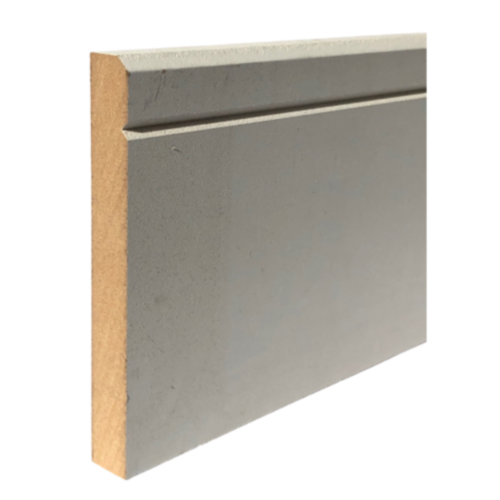 Square Edge / V-Groove Primed MDF Skirting 18mm x 144mm x 4.4m ...